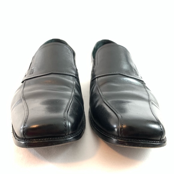 Hugo Boss | Shoes | Hugo Boss Black Leather Dress Shoes Men Slip On 2 ...